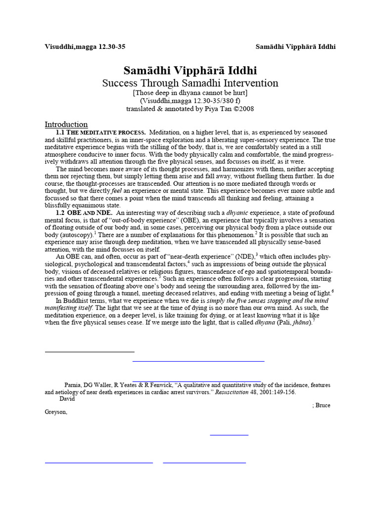 24.4 Samadhi Vipphara Iddhi Vism12.30 Piya | PDF | Meditation | Spirituality