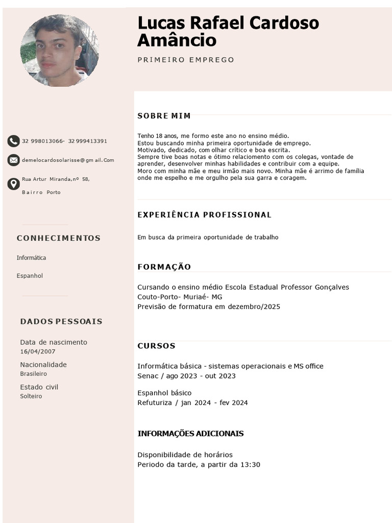 Curriculo Lucas | PDF