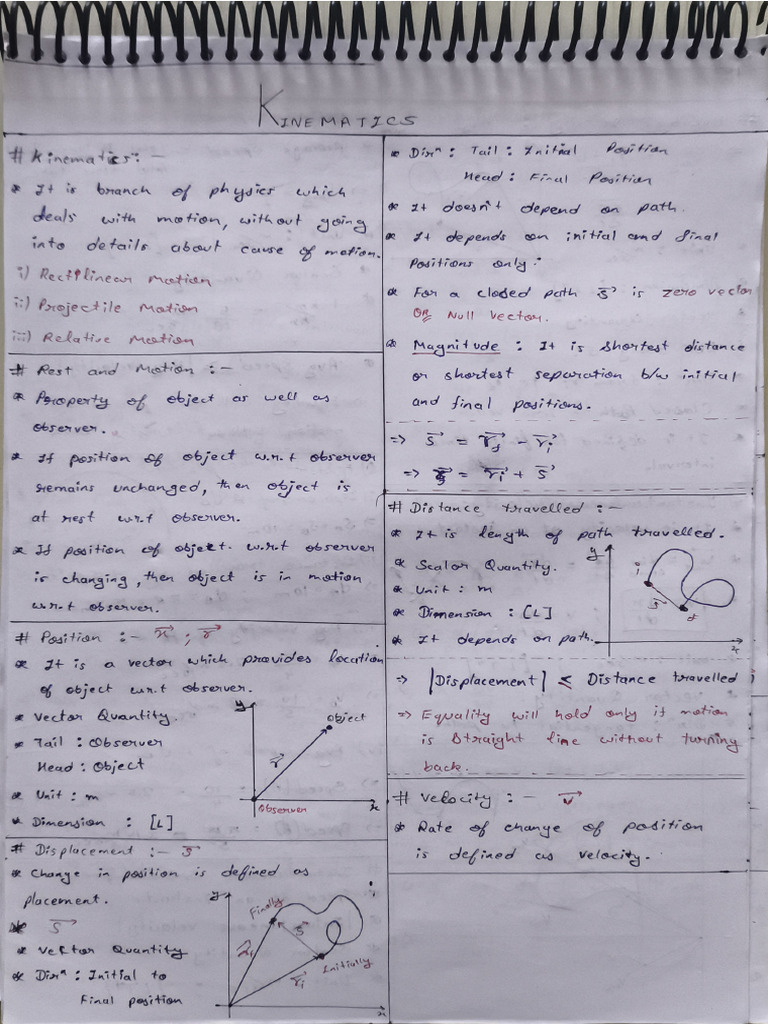 Kinematics-IIT JEE (Physics) ; Time and Distance | PDF