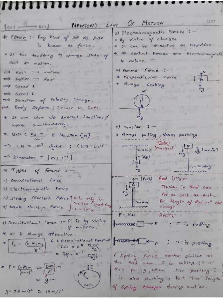 NLM Iit Jee Physics Force Law of Motion | PDF