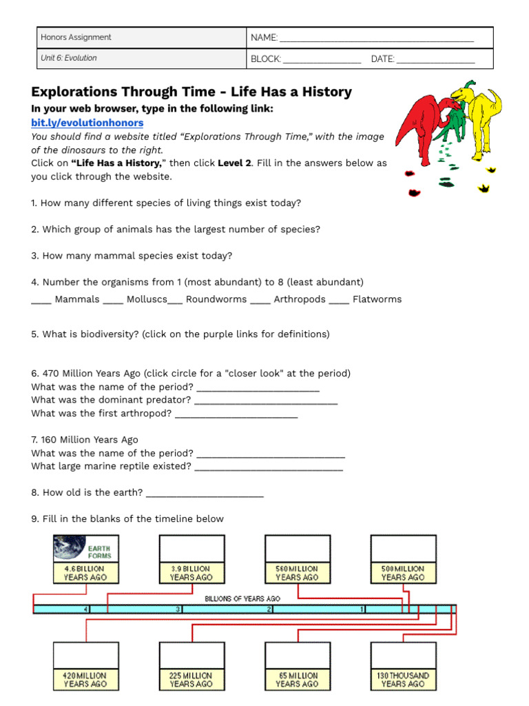 Explorations Through Time - Life Has A History | PDF | Biology | Organisms