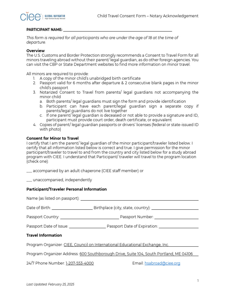 Notarized Consent for Minor Travel | PDF | Notary Public | Identity ...