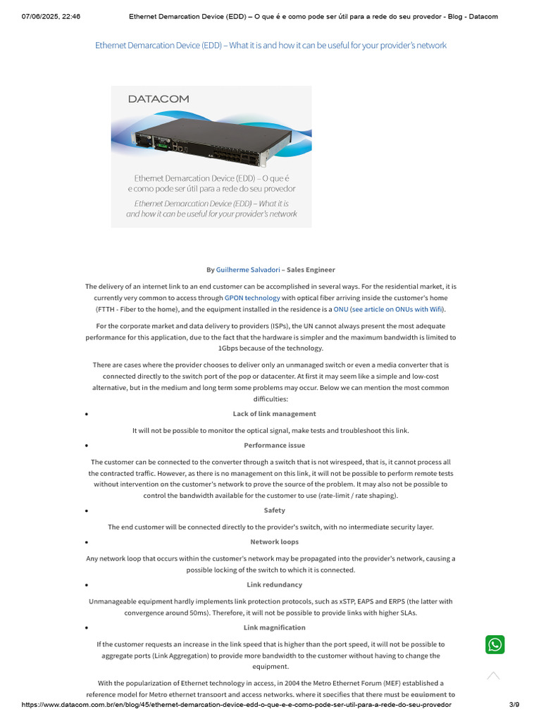 Ethernet Demarcation Device (EDD) - O Que É e Como Pode Ser Útil para A Rede Do Seu Provedor ...