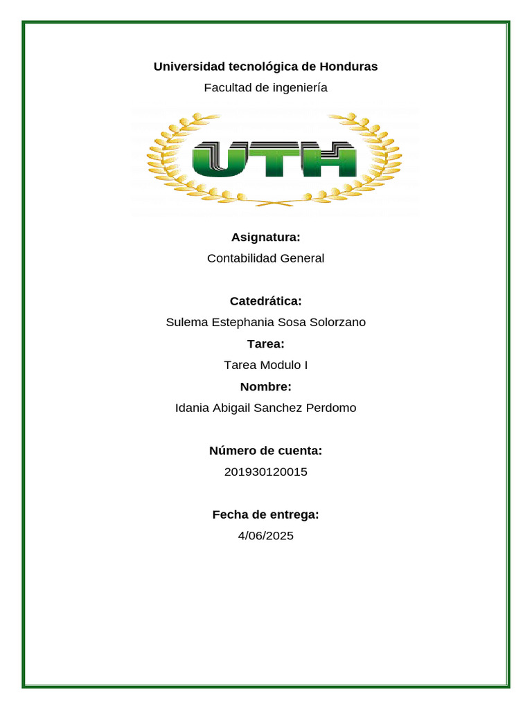 Tarea Modulo 1 Idania Sanchez | PDF | Contabilidad | Business