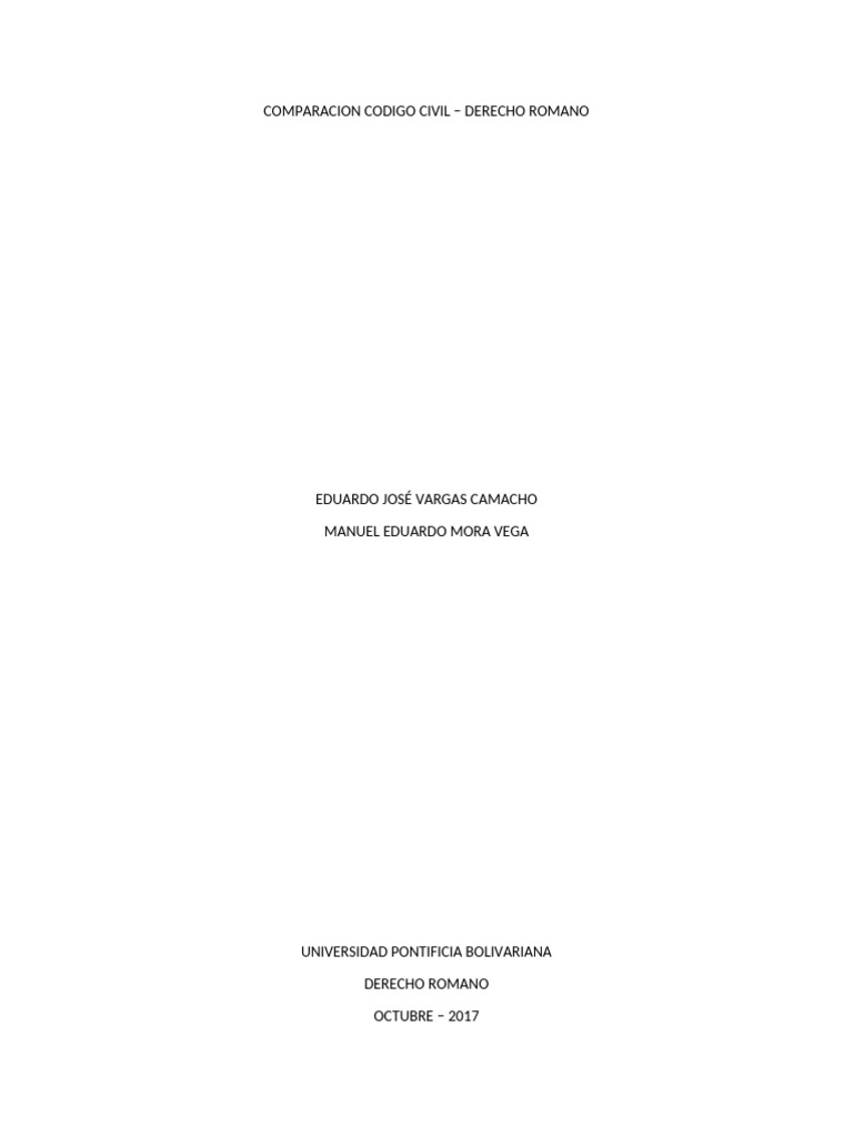 Comparación Codigo Civil Con Antiguo Derecho Romano | PDF | Pagos