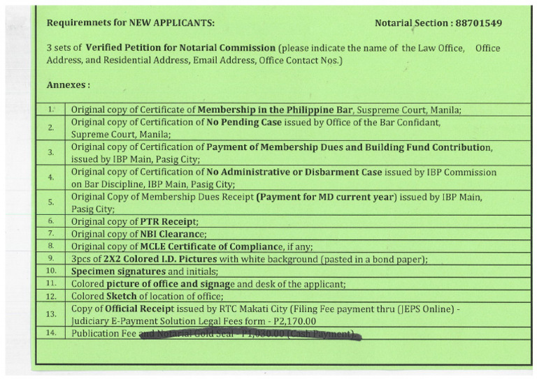 Requirements - Commission On Notary Public | PDF