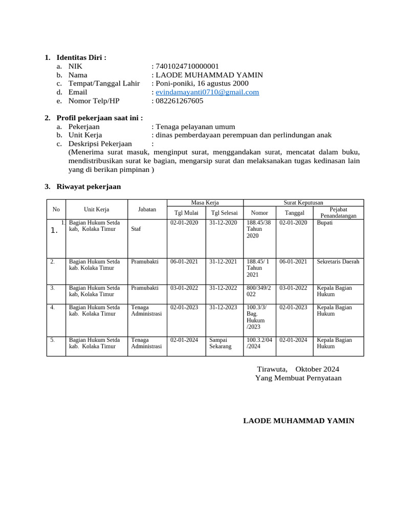 Identitas Diri P3K - For Merge | PDF