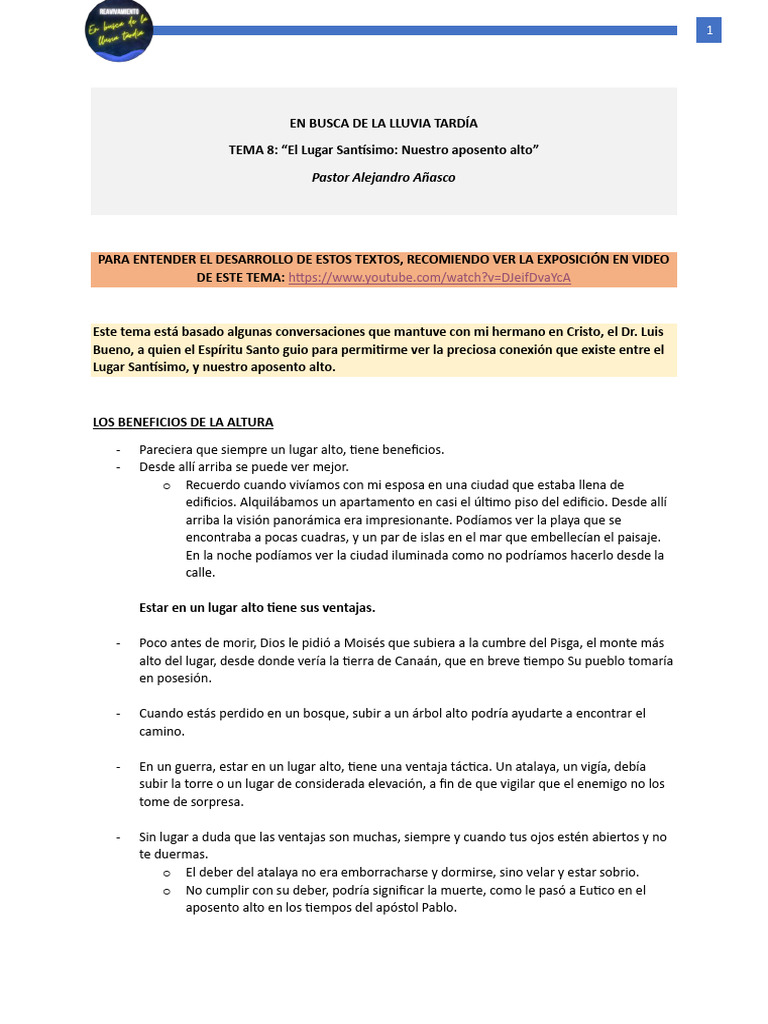 Aposento Alto y Lugar Santísimo: Conexiones | PDF | Cristo (título ...