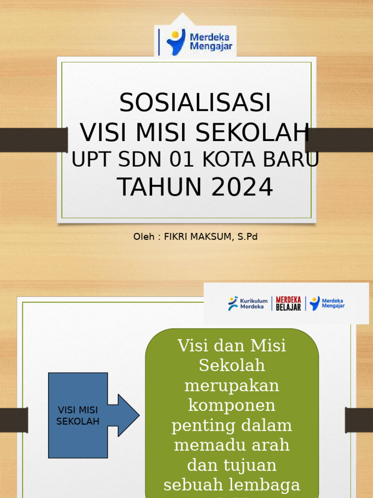 Ppt Sosialisasi Visi Misi Upt Sdn 01 Kota Baru | PDF