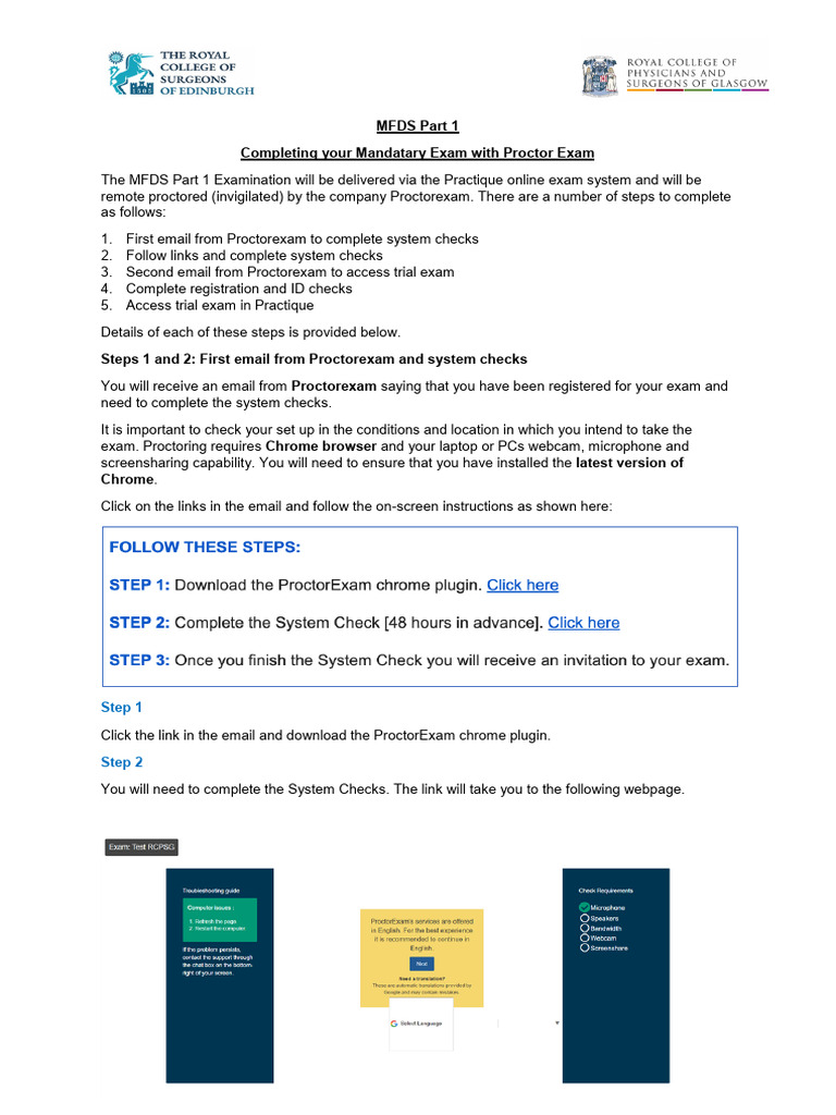 MFDS Part 1 Exam Setup Instructions | PDF | Identity Document ...