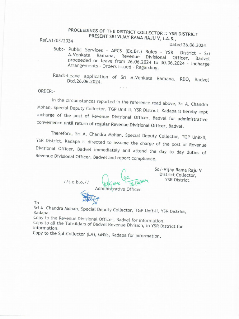 RDO Badvel Incharge | PDF