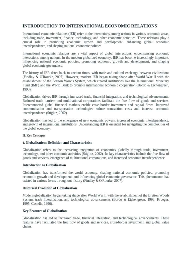 Introduction To International Economic Relations | PDF | International ...