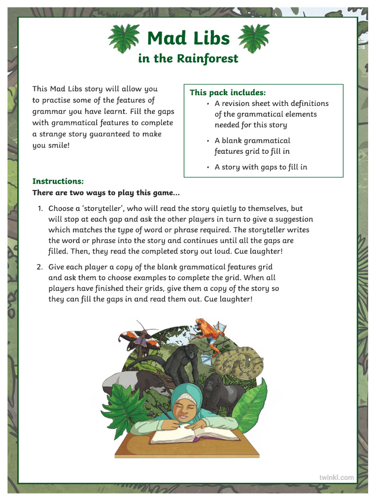 Rainforest Mad Libs | PDF