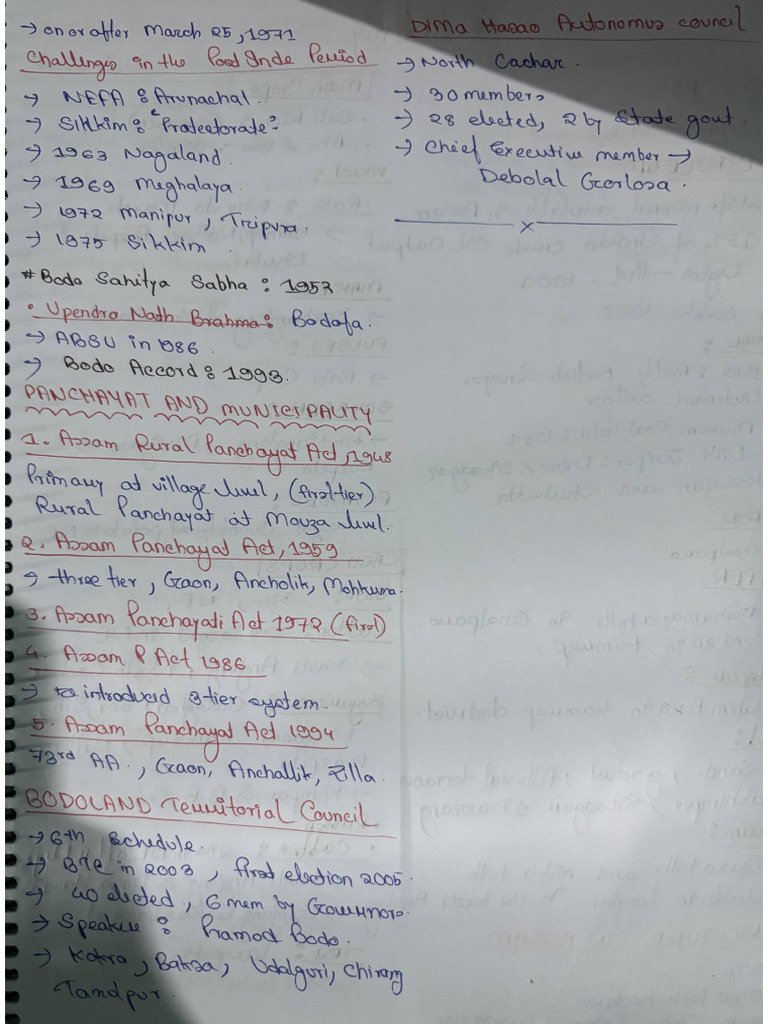 Assam Polity Short Importants | PDF
