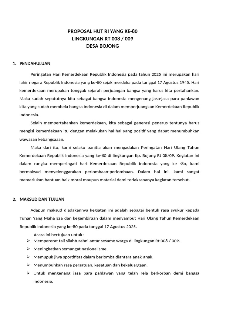 Proposal 17 Agustusan | PDF