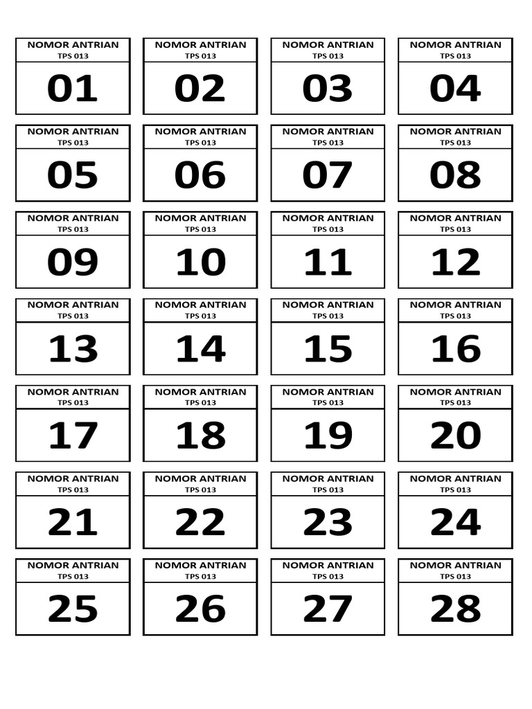 Nomor Antrian TPS 013 | PDF