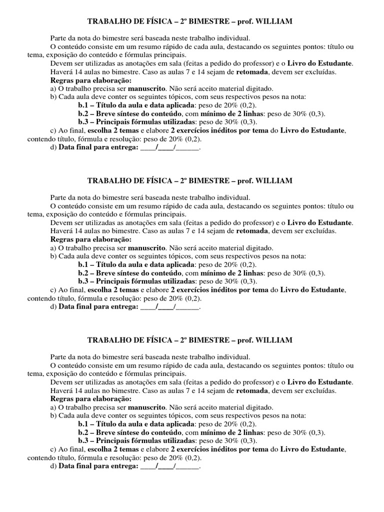 Trabalho de Física Adap | PDF