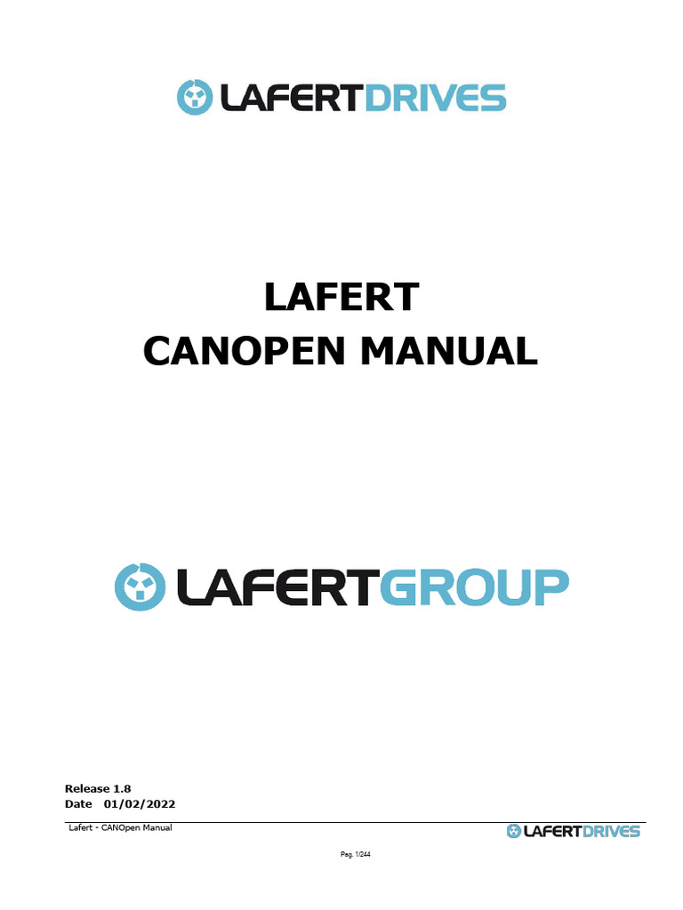 Lafert - CANOpen Manual - Rel 1.8 | PDF | Computing | Computer Engineering