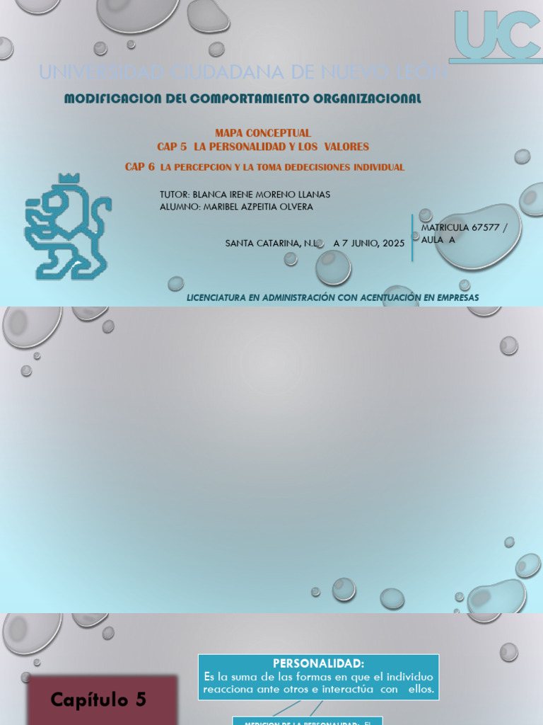 Mapa Conceptual Cap 5 y 6 | PDF | Comportamiento | Toma de decisiones
