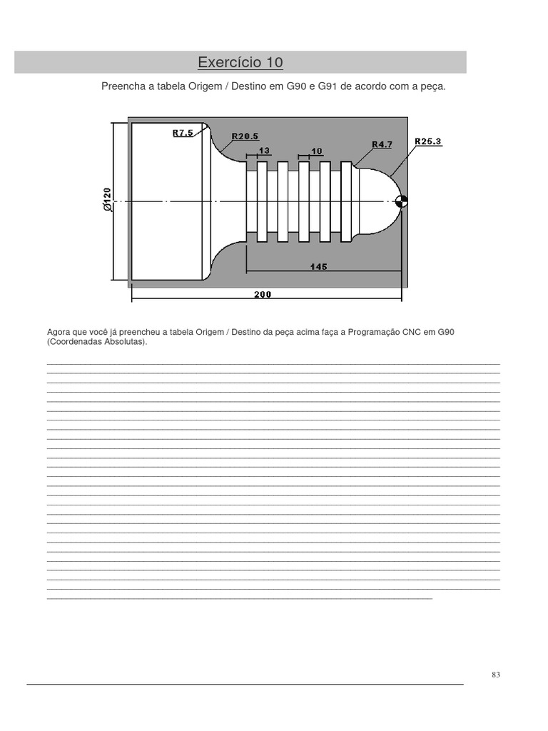 Programação CNC para Esteira Torno | PDF