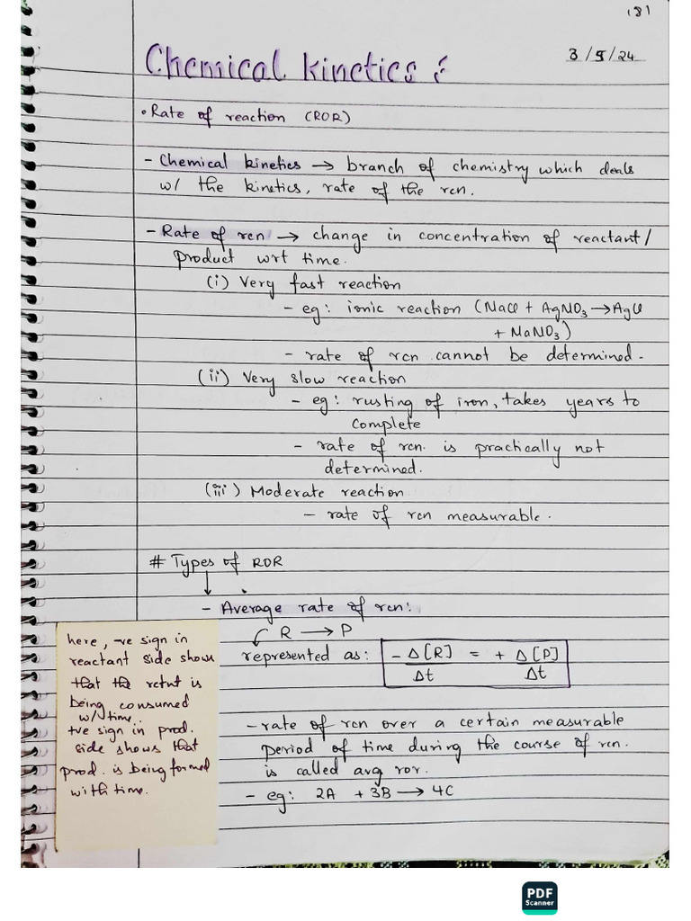 Chemical Kinetics | PDF