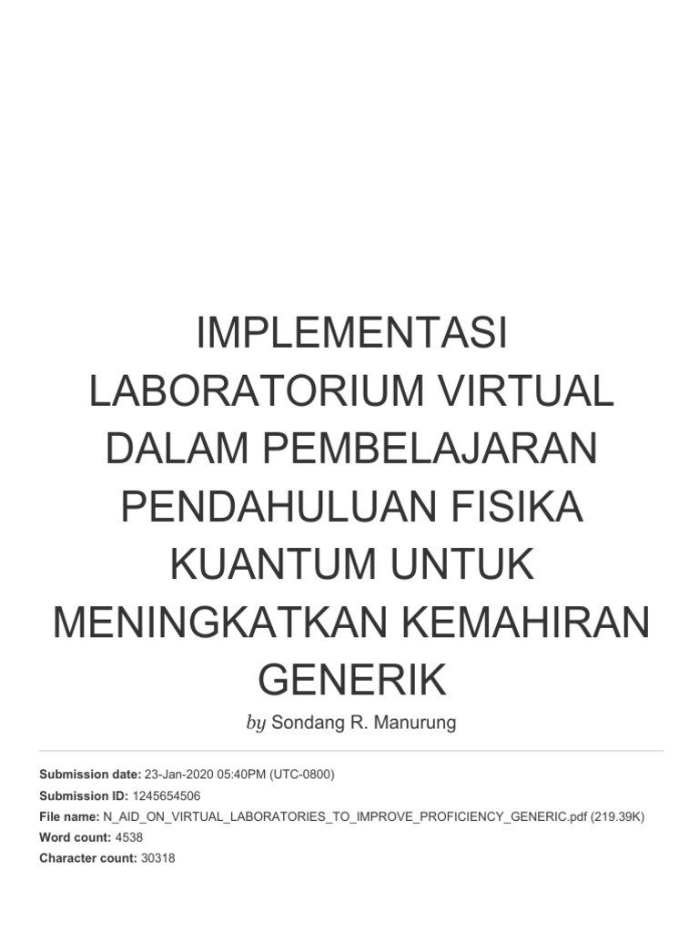 VLab Fisika Kuantum | PDF