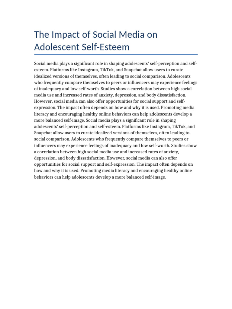 Essay 5 The Impact of Social Media On | PDF