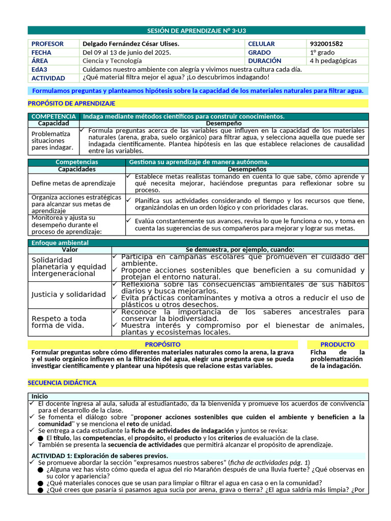 S3-U3-CyT-1°-VAB | PDF | Aprendizaje | Evaluación