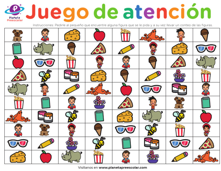 Juego de atención para niños | PDF