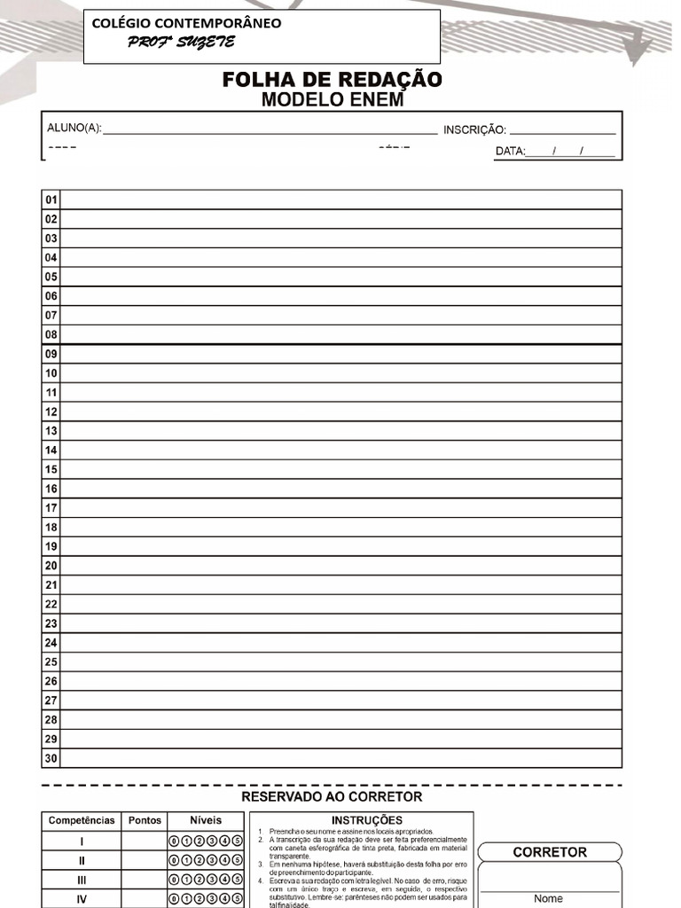 Folha de Redacao Enem | PDF
