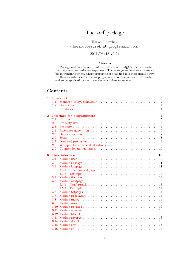 Zref | PDF | Macro (Computer Science) | Interface (Computing)