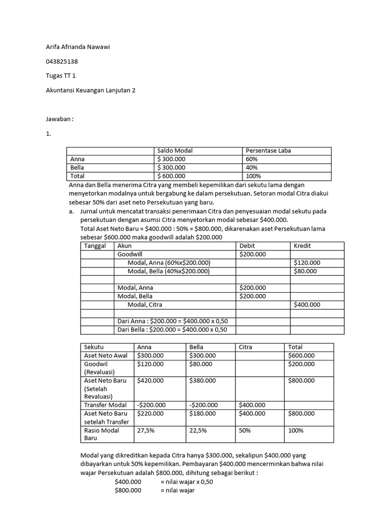 Arifa Afrianda AKL2 TT1 | PDF