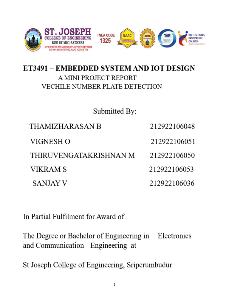 Numberplate Detection Final Report | PDF | Optical Character ...