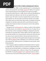 London Underground Railway Development | PDF | Tunnel | Rail Transport
