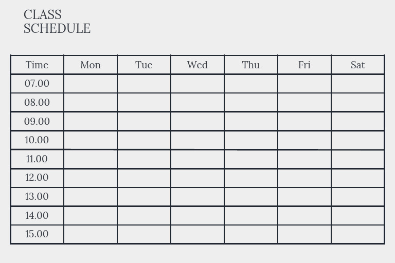 Blue Minimalist Class Schedule | PDF