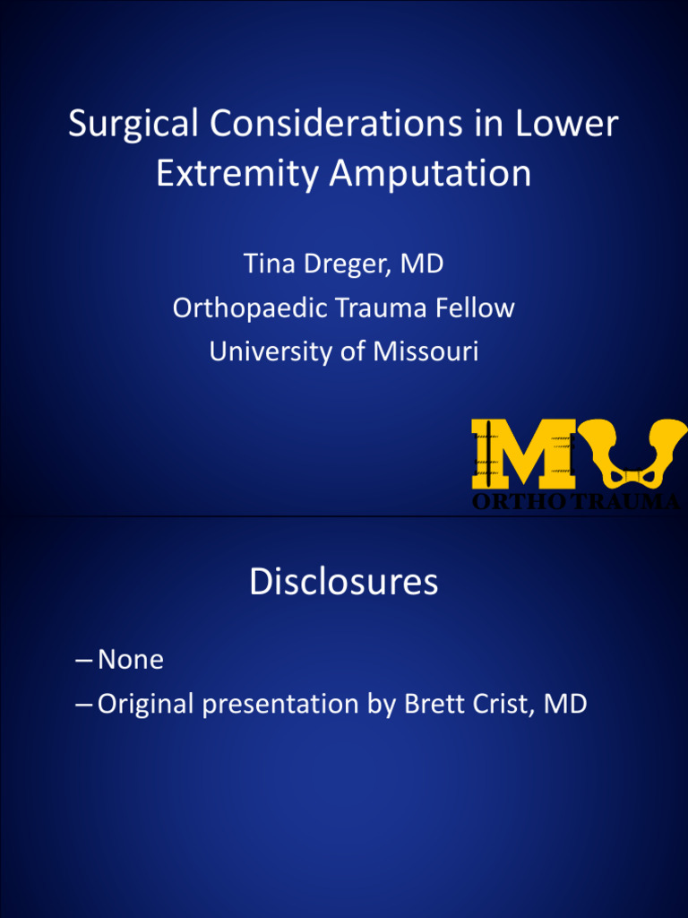 Lower Extremity Amputation Guidelines | PDF | Amputation | Knee