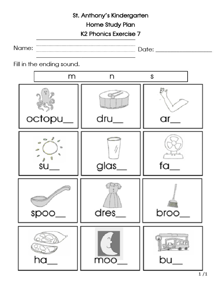 K 2 Phonics Exercise 7 | PDF
