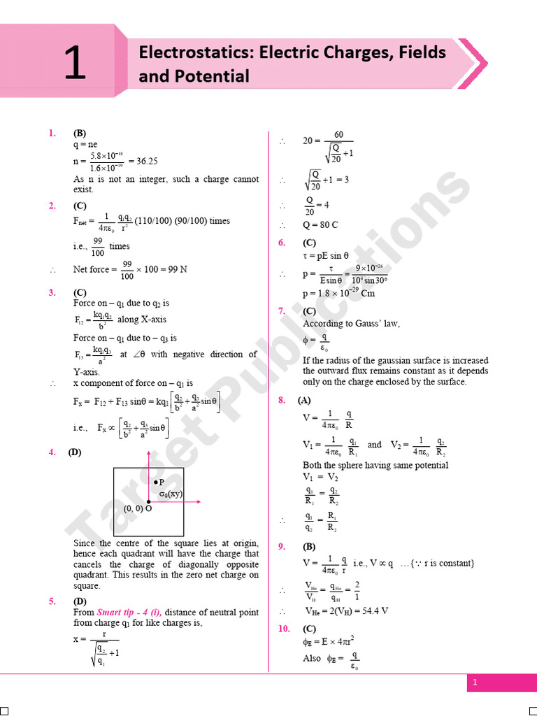 NEET Absolute - Physics Vol. II - Answers & Solutions To Topic Test of ...