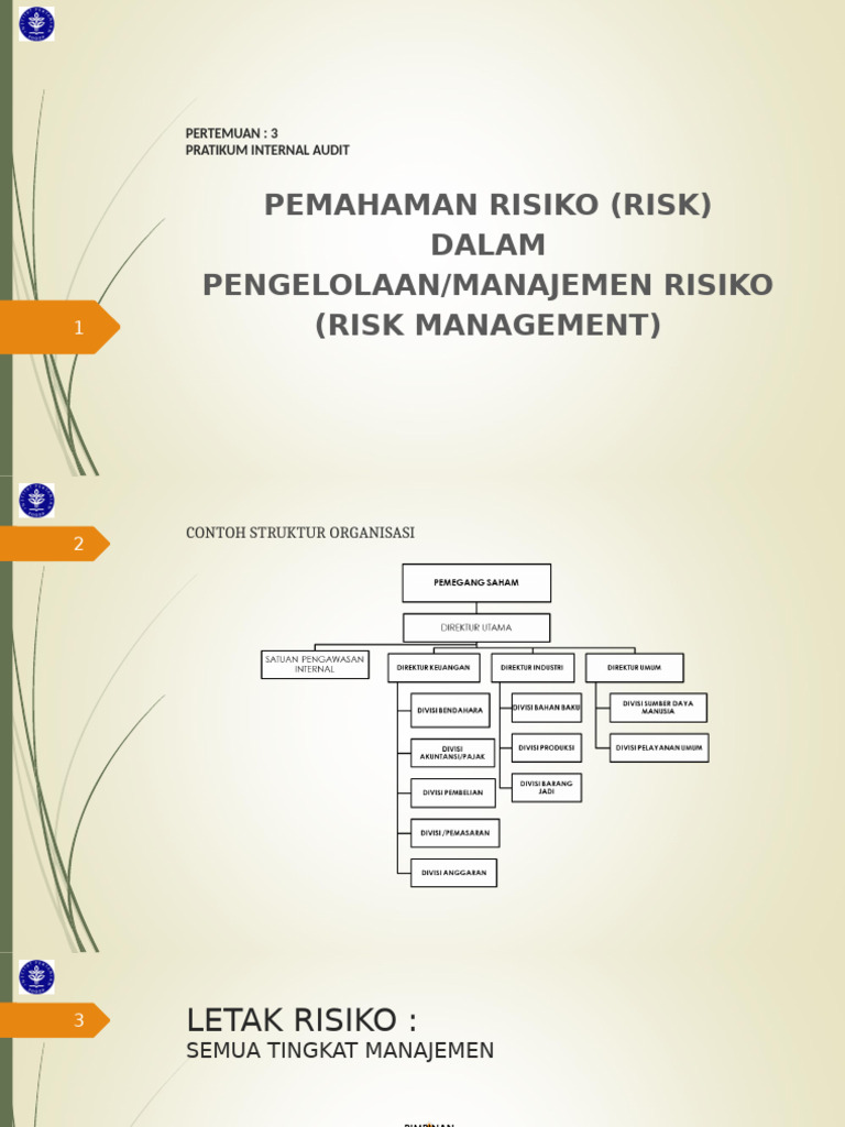 Presentation-3 - Pemahaman Risiko Dalam Management Risiko (Revisi) | PDF