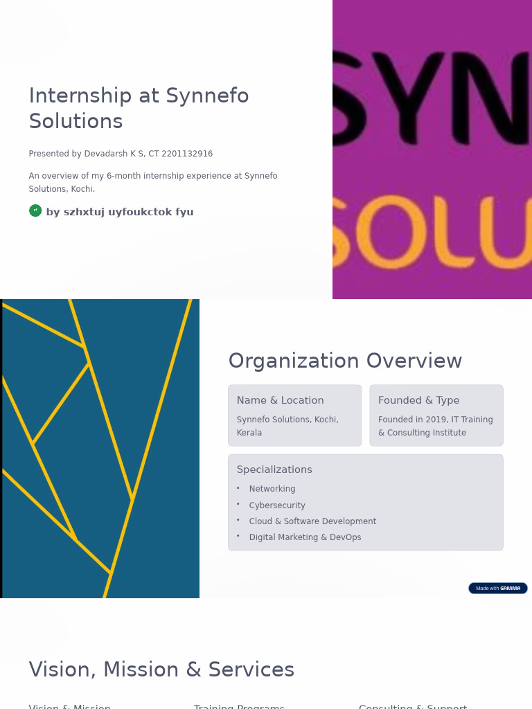 Internship at Synnefo Solutions | PDF | Computer Network | Firewall ...