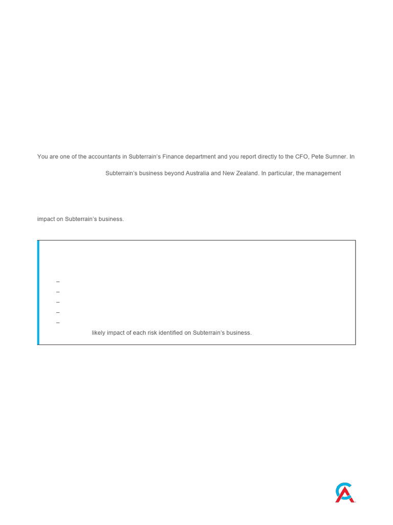 Chapter 2 - Task 1 - Identify Risk Subterain | PDF