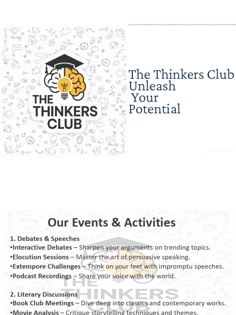 Prospectus of The Thinkers Club | PDF