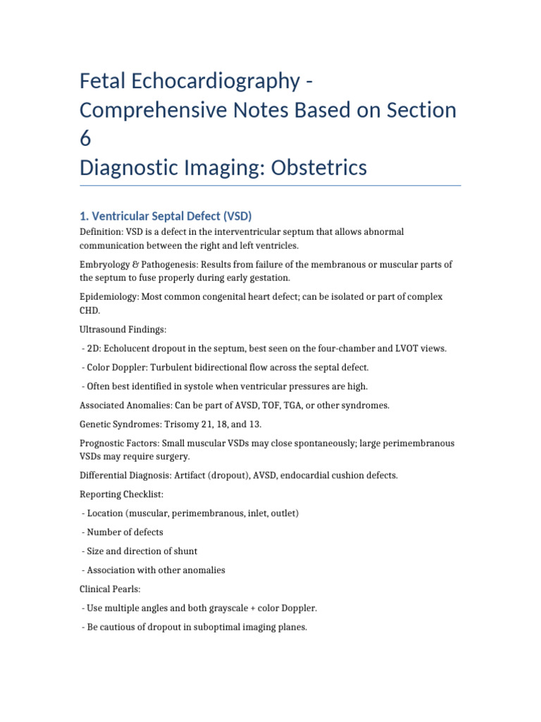 Fetal Echocardiography: VSD Insights | PDF