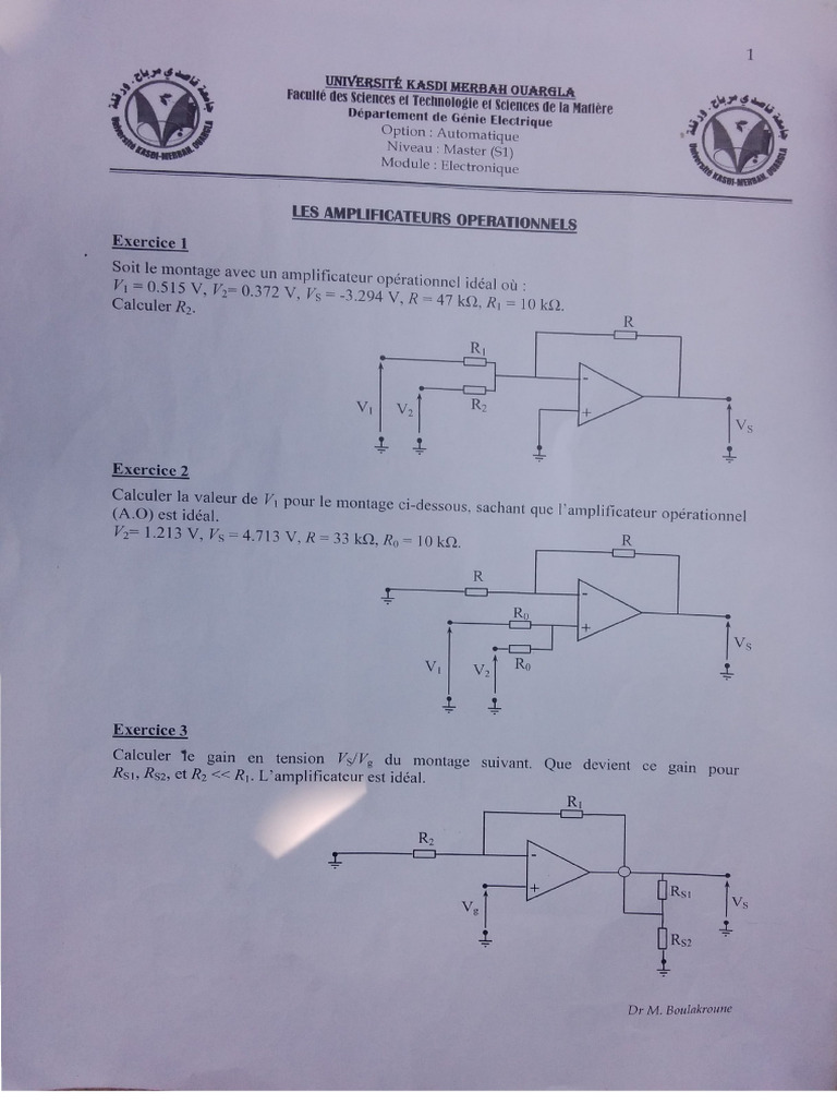 Amplificateurs Opérationnels | PDF