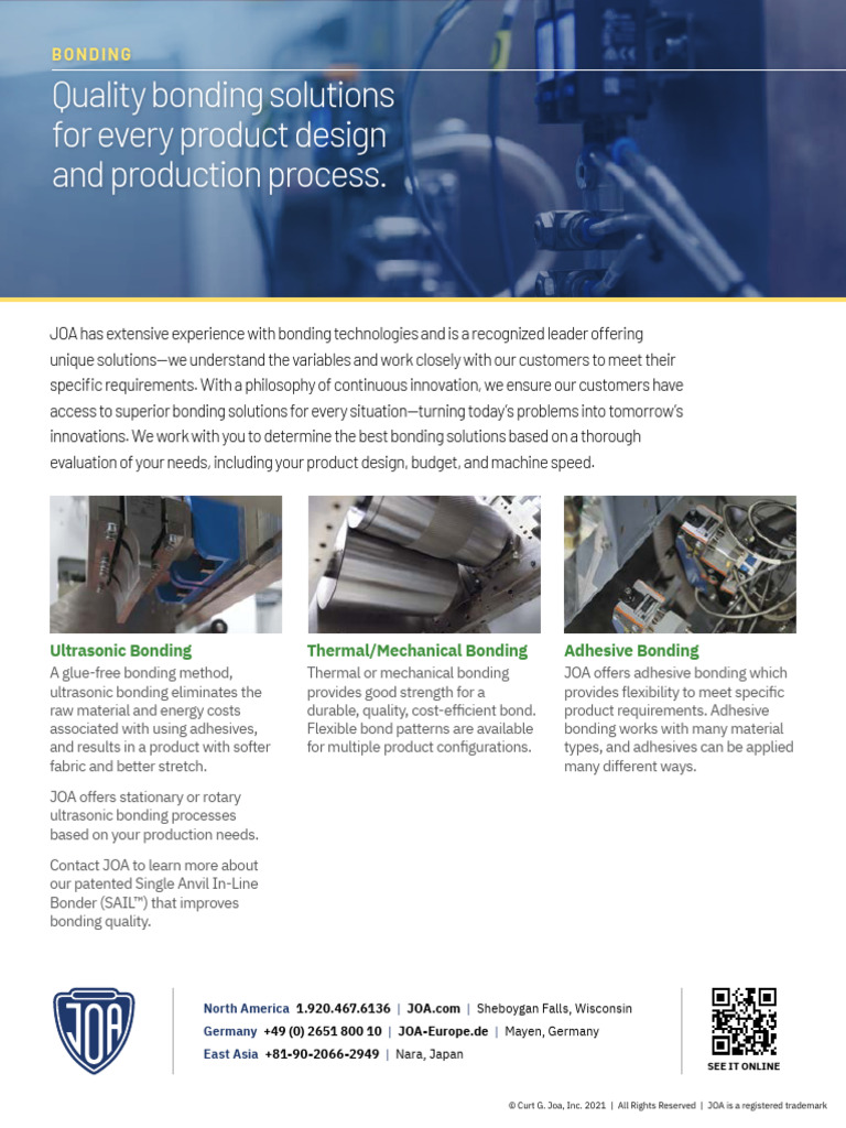 Innovative Bonding Solutions by JOA | PDF