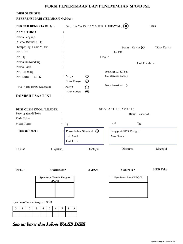 2022 12 02 Form PDF PPSJ SPG Baru - Revisi 5 Desember 2022 | PDF