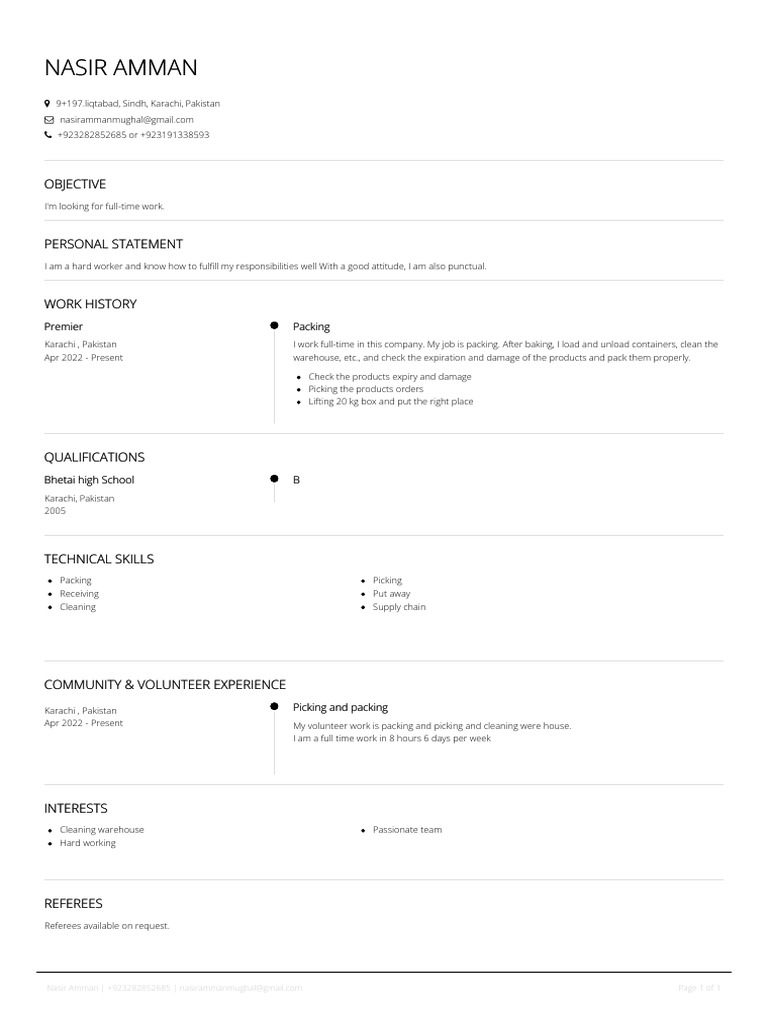 Nasir Amman CV | PDF