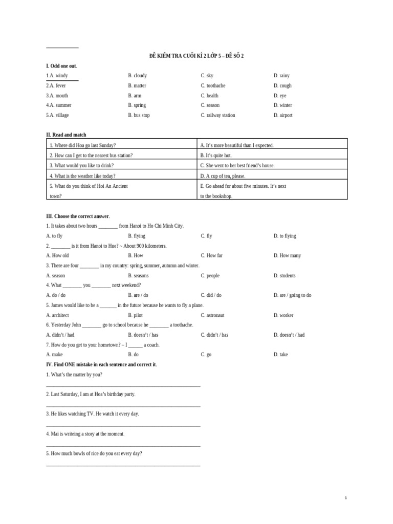 Grade 5 Final Exam Paper 2 | PDF | Ice Cream