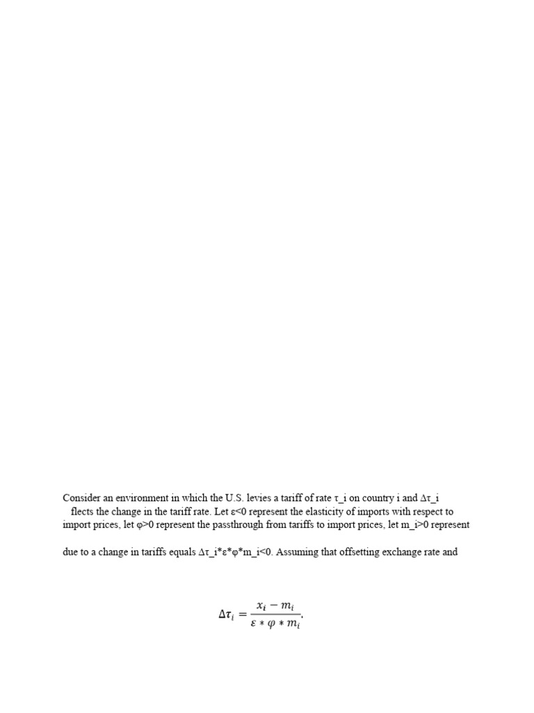 Reciprocal Tariff Calculations | PDF | Tariff | Balance Of Trade