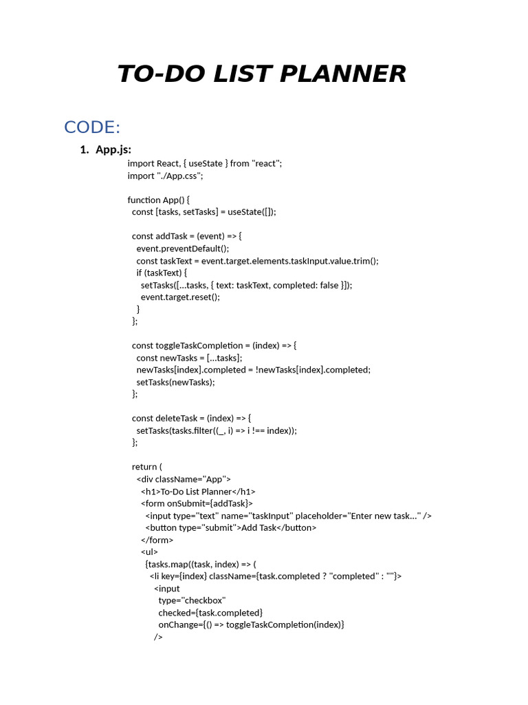 To-Do List Planner- 23bd5a0530 | PDF | Text | Computer Programming